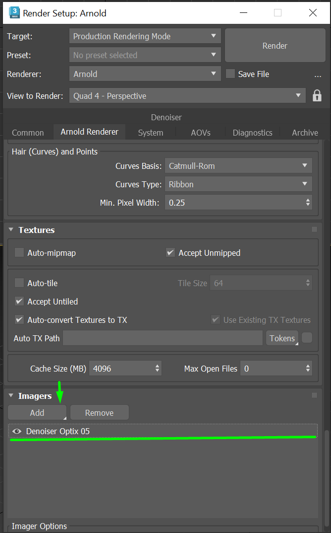 "Faltan las opciones """"Aplicar sobre belleza" de Optix Denoiser en 3ds Max Arnold opciones de ...