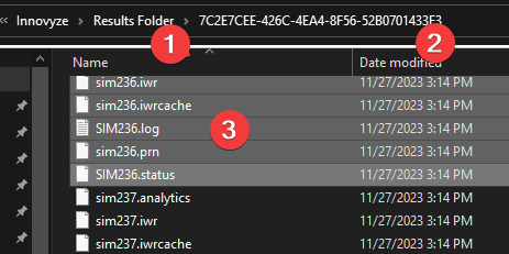 How are the simulation files organized in InfoWorks ICM?