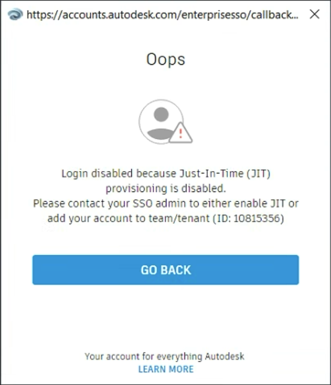 Log In Disabled Because Just In Time Jit Provisioning Is Disabled When Logging In With