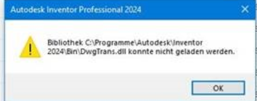 "Cannot load library C:\Program Files\Autodesk\Inventor 20xx\Bin\*.dll" appears unregularly when ...