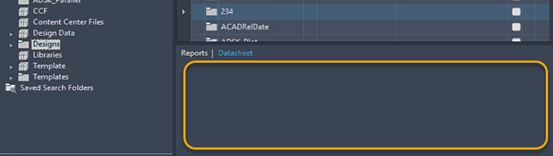 Data Standard Datasheet for folder is empty in Vault 2024.2