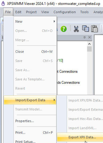 How to import an XPSWMM/XPSTORM model into InfoWorks ICM