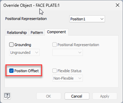"Position Offset" is deactivated by default in Inventor assembly