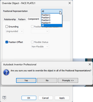 "Position Offset" is deactivated by default in Inventor assembly