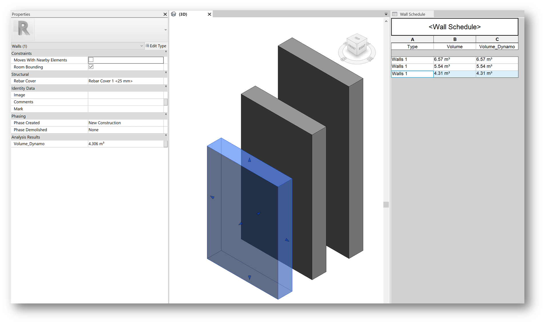 How To Calculate The Volume For A Model In place With A Wall Category