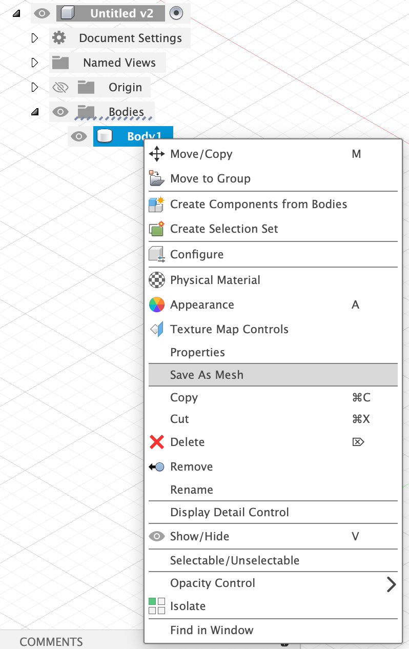 Exporting an OBJ file with an MTL file from Fusion