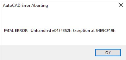 "FATAL ERROR..." when opening or saving a DWG in OneDrive in AutoCAD products