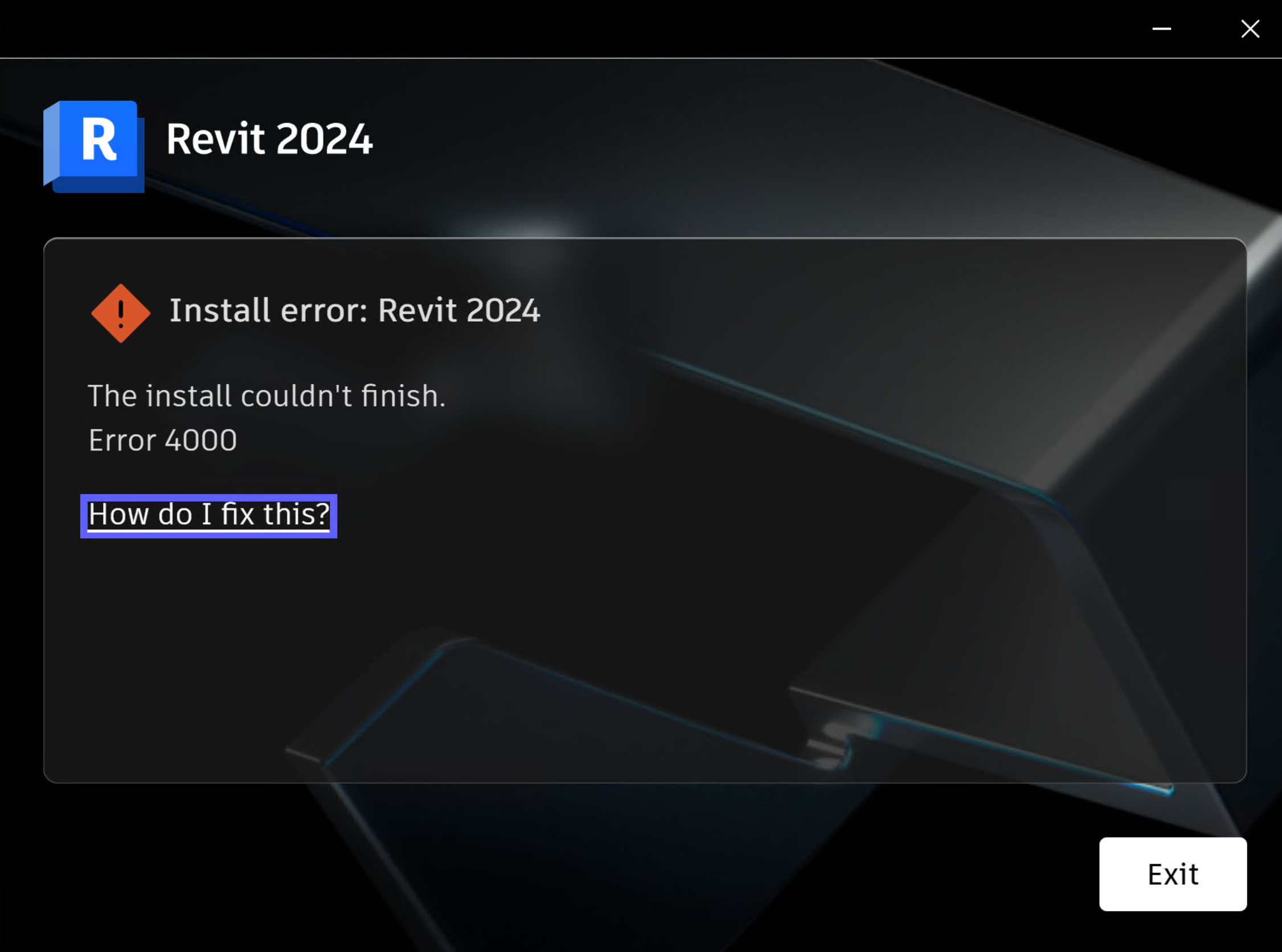  Install Error Revit 202x The Install Couldn t Finish Error 4000