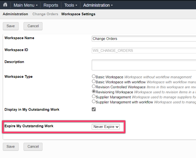 Items not displayed on the "My Outstanding Work" in Fusion Manage