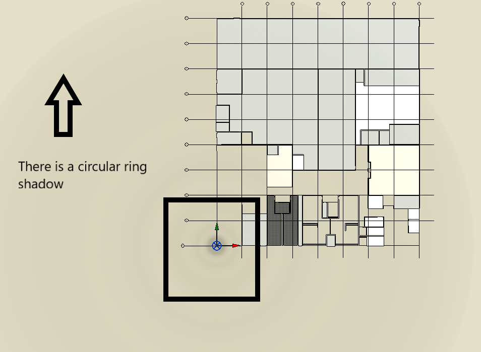 An unexpected circular shadow in the Realistic view in Revit 2023