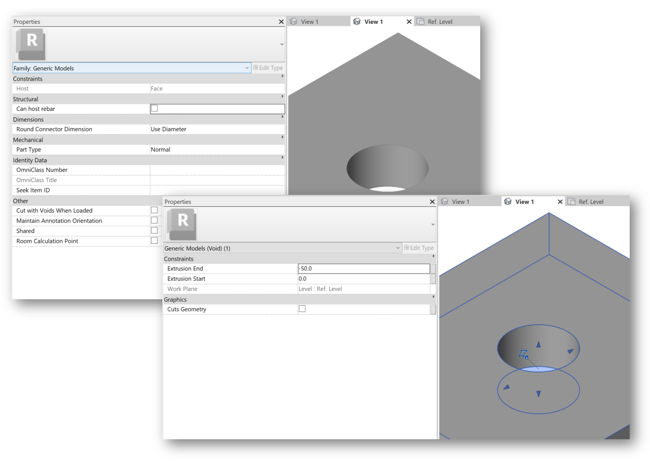 When changing the thickness of the blind flange family created ...