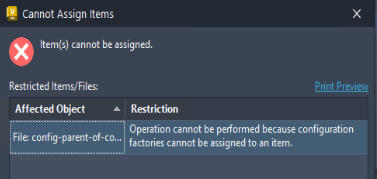 "Elemente können nicht zugewiesen werden... Konfigurations ...