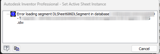 The Sheet in Drawing of Inventor 2024.2 became corrupted after update from 2024.1
