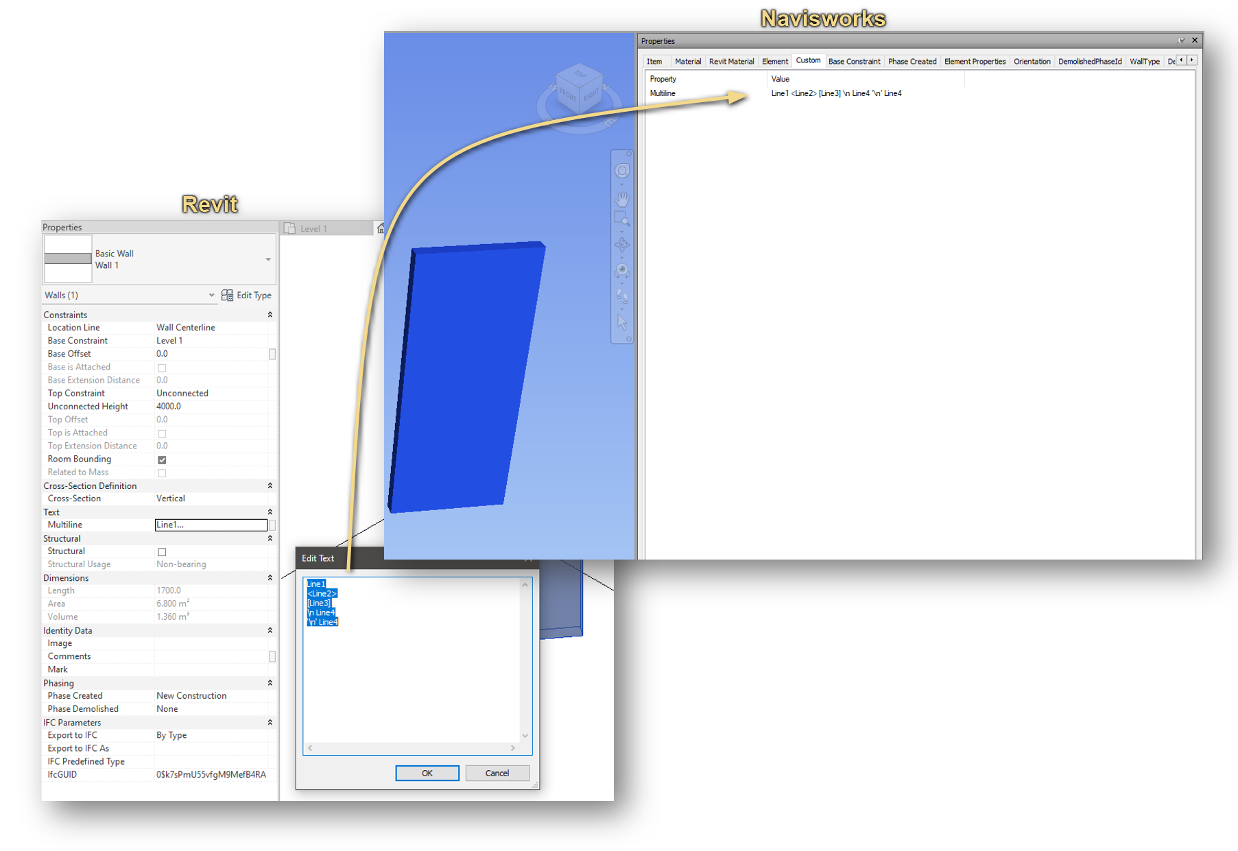 Multiline Text Parameter From Revit Model Becomes Single Line Value In