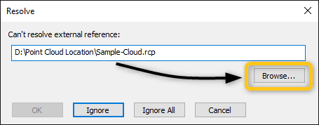 An NWD file with a point cloud is shown as empty cubes in Navisworks