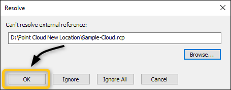 An NWD file with a point cloud is shown as empty cubes in Navisworks