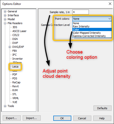 How to convert point clouds from ReCap to NWC files in Navisworks?