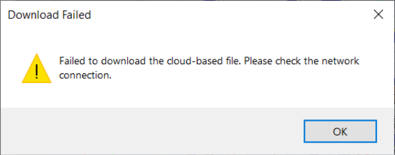 "Failed to download the cloud-based file..." when using assets in ...