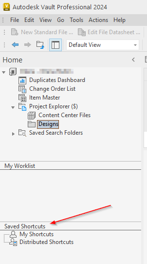 How to create short cut to folder in Inventor