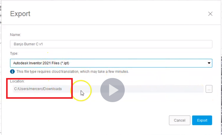 How to export Autodesk Fusion assembly and import it in Inventor