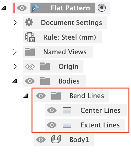 展开模式的DXF导出包含Autodesk Fusion中的隐藏范围线