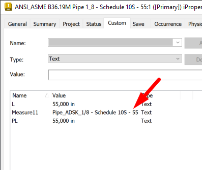 Custom iProperty is not updating from the PL value when using Tube & Pipe in Inventor