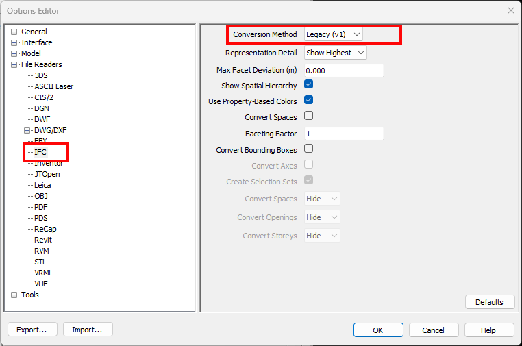 IFC file imported into Navisworks is rotated 90 degrees