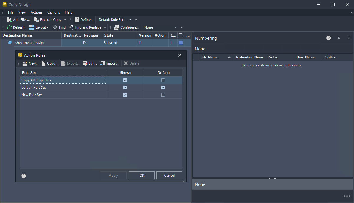 How to configure Vault to assign to IPT files a base category as a result of Copy Design