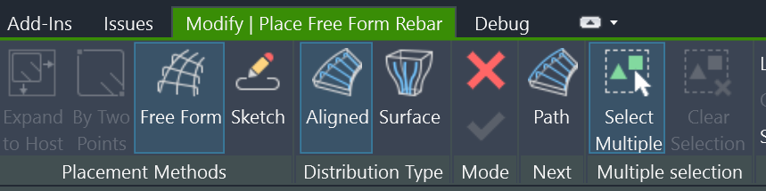 How to place Rebars along an S-shaped curved beam in Revit?