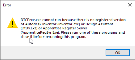 "DTCPexe.exe cannot run..." using Inventor Pack & Go command