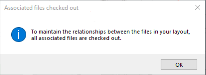 How to suppress the dialog box " To maintain the relationships between the files in your layout ...