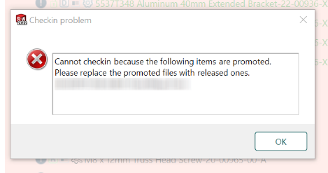 "Não é possível efetuar o check-in porque os itens a seguir foram ...