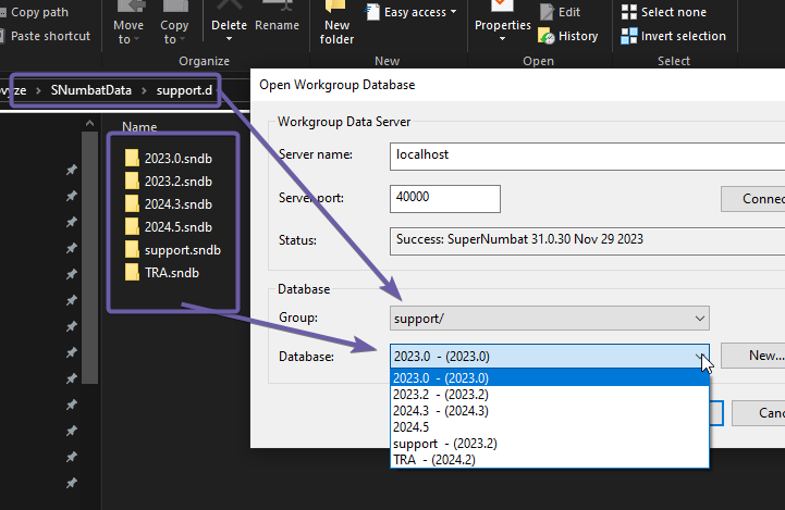 Working with databases on the workgroup server in InfoWorks ICM
