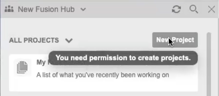 "You need permission to create new projects" when trying to create ...