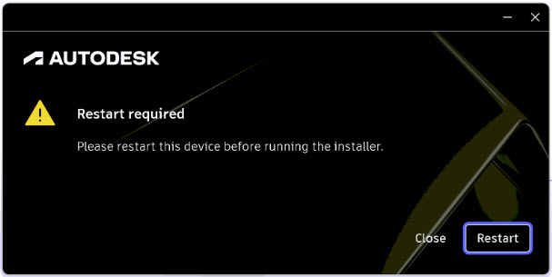 "An operating system restart is pending" installing Autodesk products
