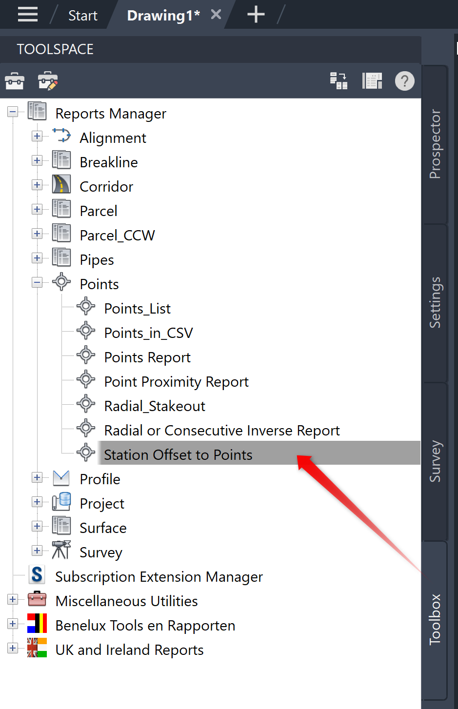 How to get distances of points from alignment in Civil 3D