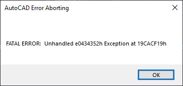 "Unhandled Exception" or Fatal error in Civil 3D with installed ...