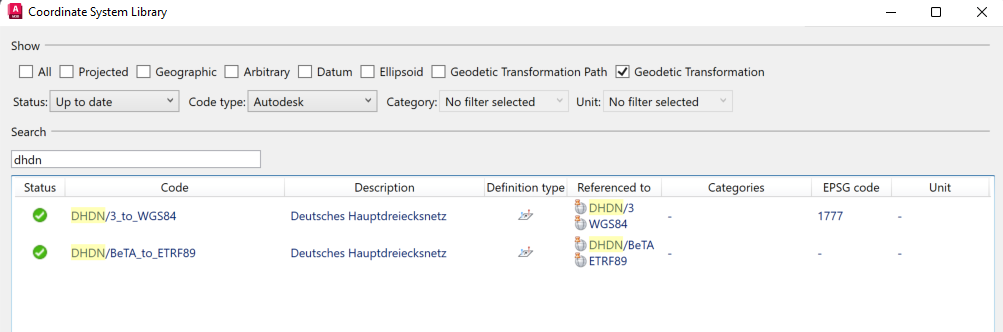 在 AutoCAD Map 3D 中，从 ETRS89 UTM-33N/UTM-32N 到 Soldner Berlin Netz88 或 ...