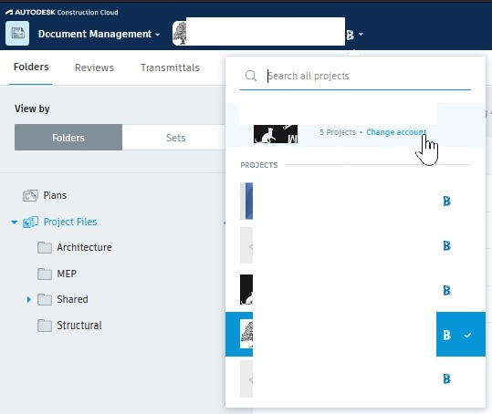 Projects Are Missing In Bim 360 Or Acc