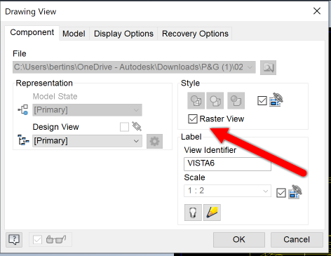 Missing edges on a drawing view in Inventor