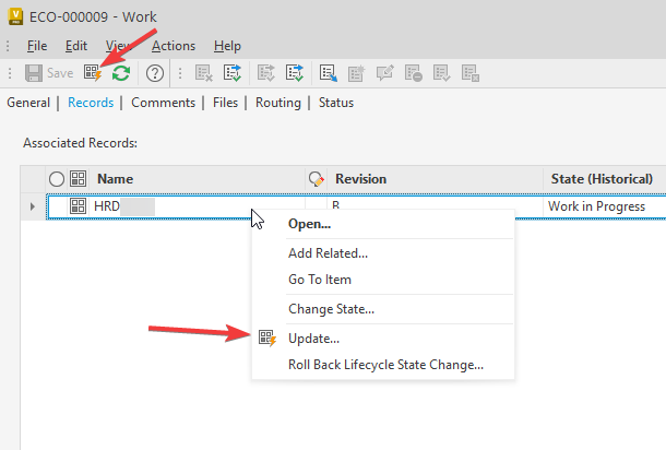 File property data is not up to date on a change order in Vault