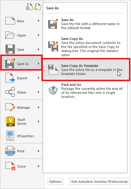 How to set the precision in a template of Inventor