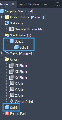 Can Parts and assemblies in the Model Browser be merged into a single solid when exporting to a ...
