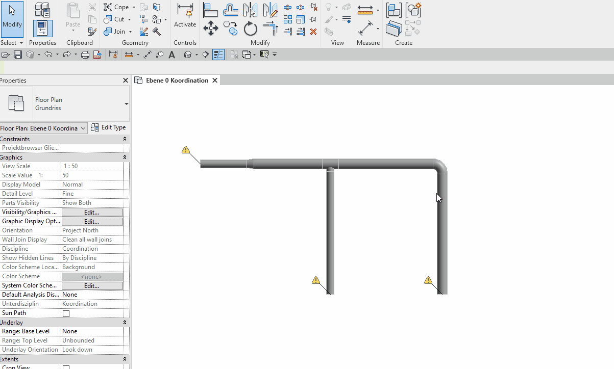 在 Revit 中将折弯更改为其他类型时，会显示“更改 MEP 管件的族可能会导致意外结果”