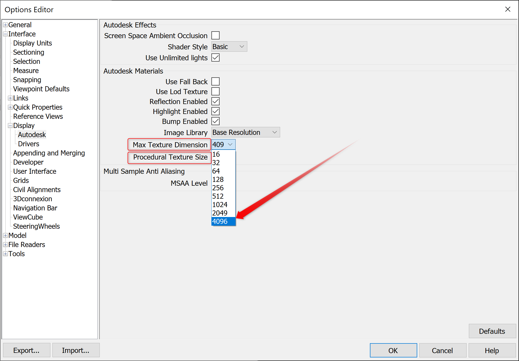 Poor texture quality of the OBJ model imported to Navisworks
