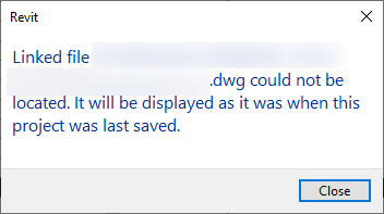 DWG file cannot be linked or loaded into Revit