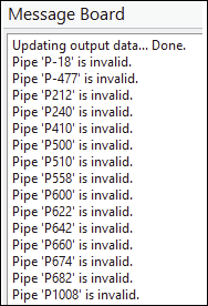 Pipe XX is invalid messages and missing pipes in InfoWater Pro