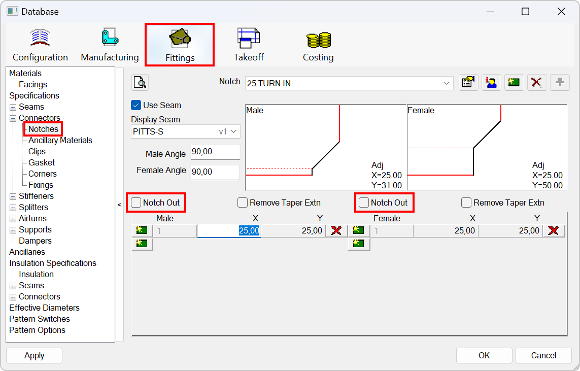 Muesca inesperada en el perfil al importar un trabajo de Revit a CAMduct