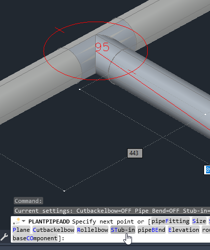 How to connect a branch pipe without a tee in AutoCAD Plant 3D