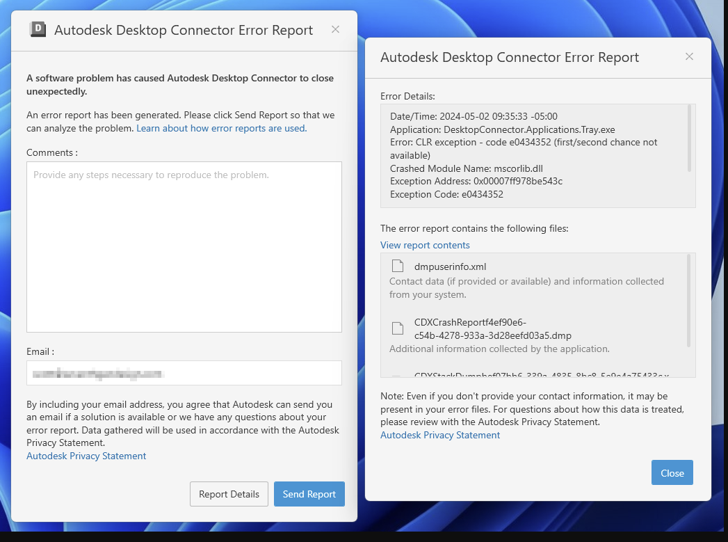 A Software Problem Has Caused Autodesk Desktop Connector To Close Unexpectedly Appears After
